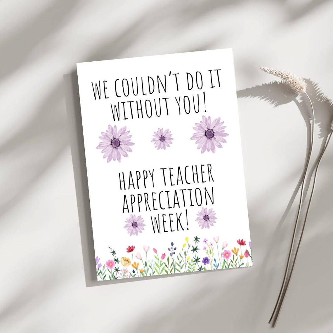 Printable Teacher Appreciation Week Card | Thank You Teacher Card ...