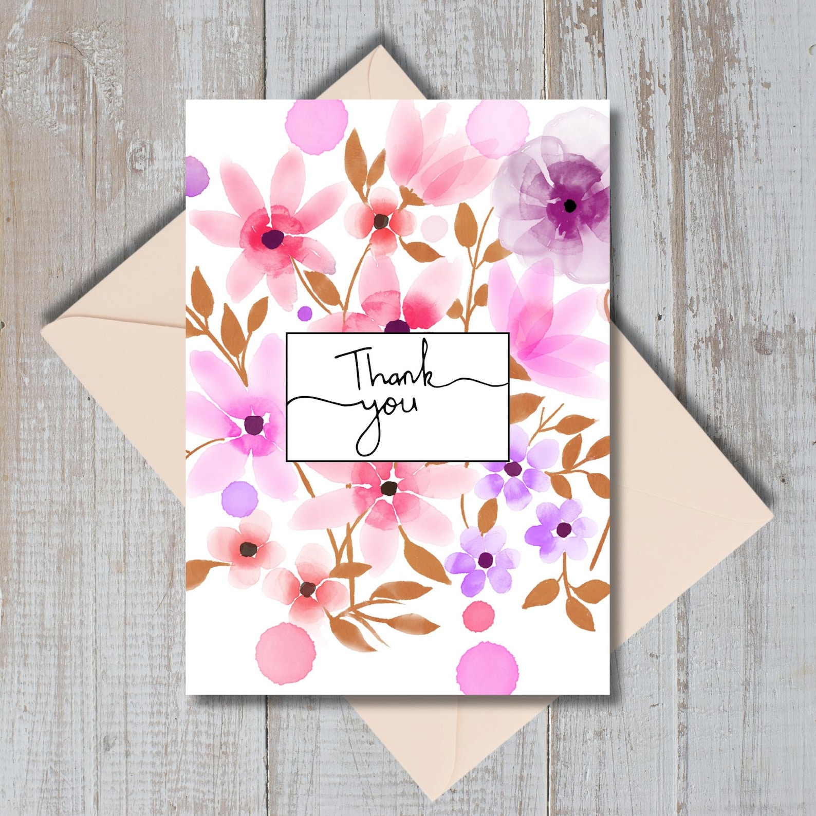 Printable Floral Thank You Card | Appreciation Card | Elegant Thank You ...