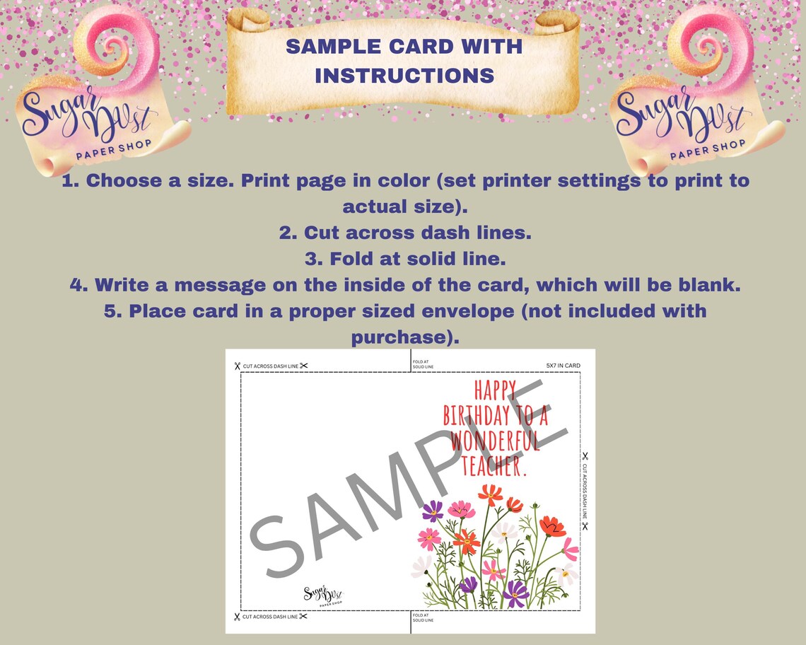 Printable Teacher Birthday Card | Happy Birthday Card for Teacher ...