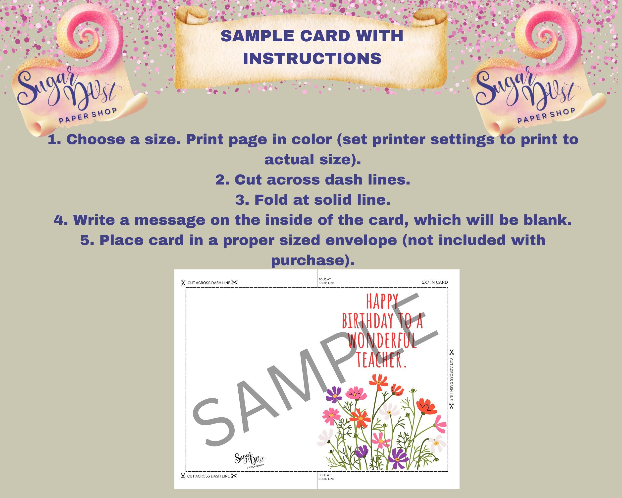 Printable Teacher Birthday Card | Happy Birthday Card for Teacher ...
