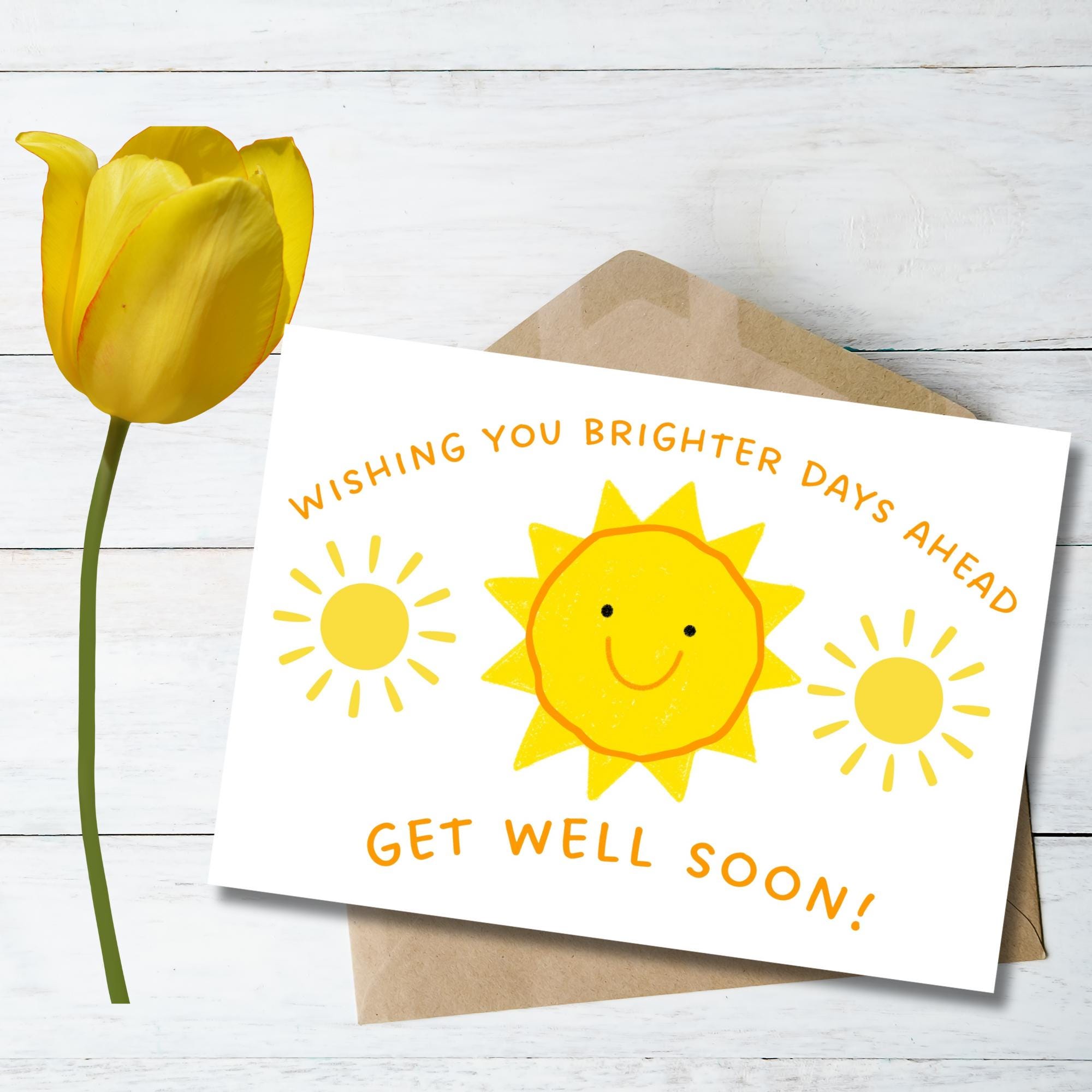Printable Get Well Soon Card | Wishing You Brighter Days Ahead ...