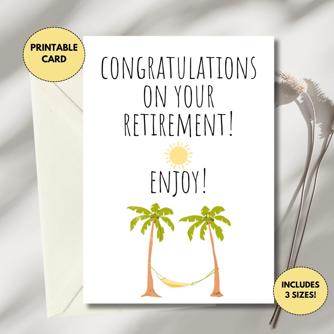 Printable Retirement Card | Coworker Retirement Card | Congratulations ...