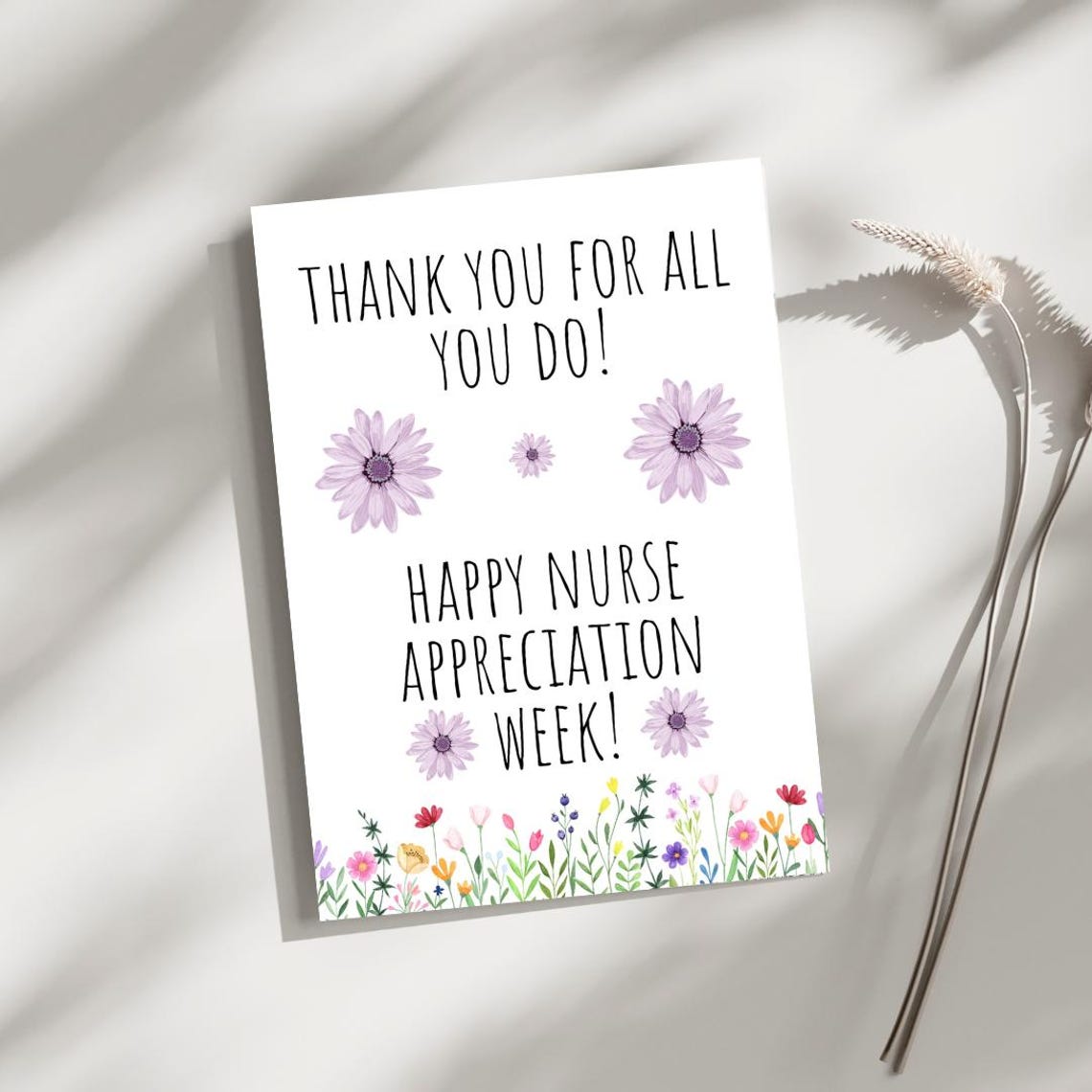 Printable Nurse Appreciation Week Card | Thank You Nurse Card | Cute ...