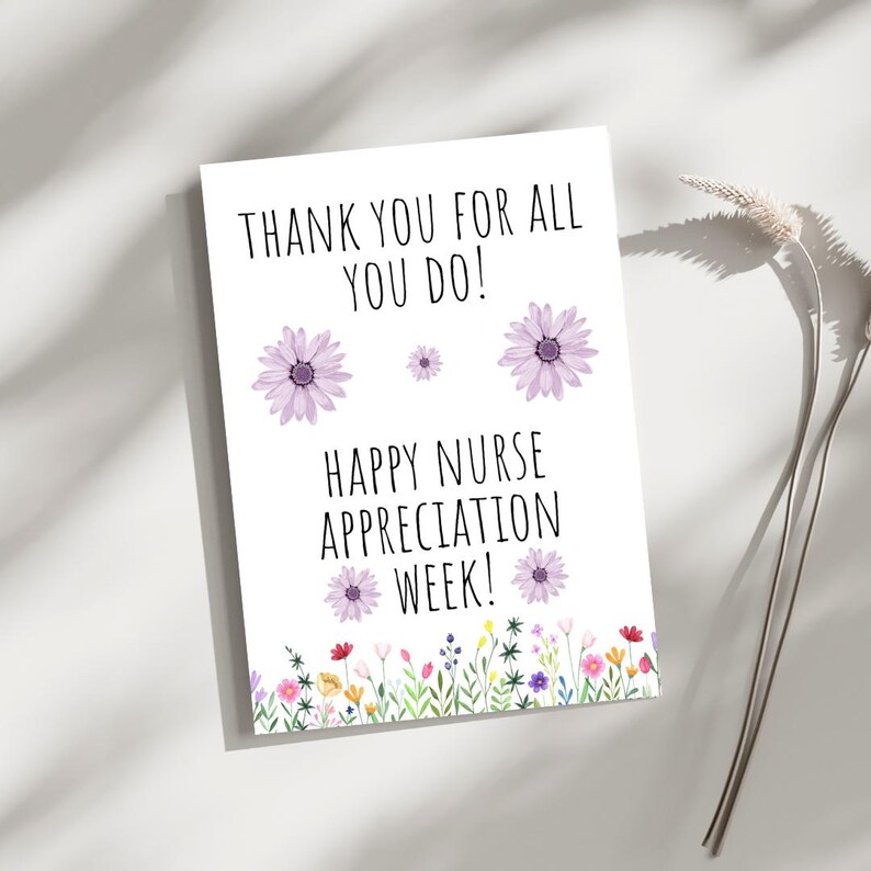 Printable Nurse Appreciation Week Card | Thank You Nurse Card | Cute ...