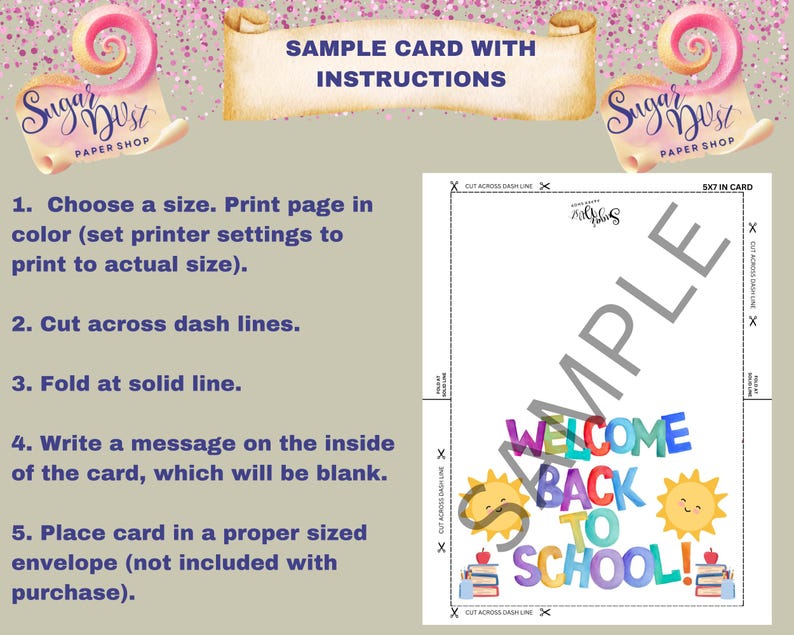Printable Start of School Year Card | Welcome Back to School | for ...