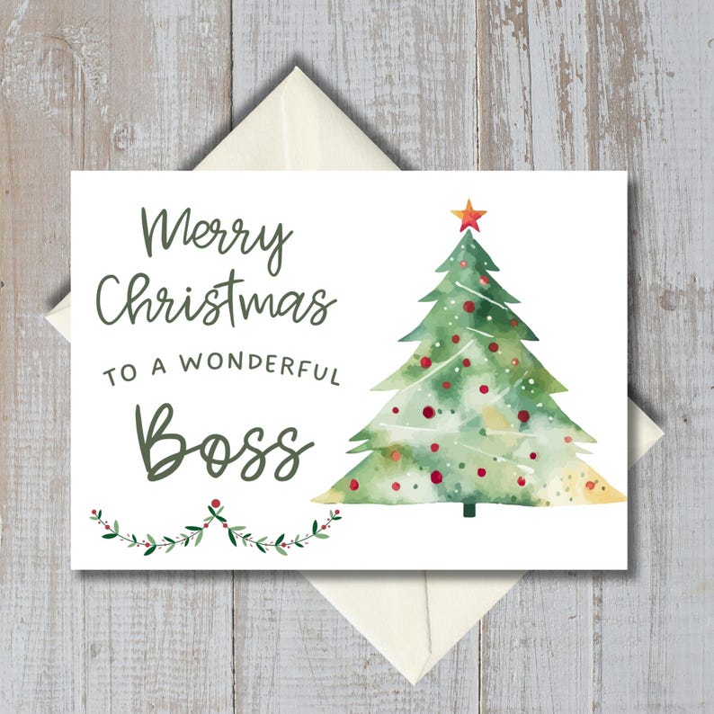 Printable Work Christmas Card | Boss Christmas Card | Boss Christmas ...
