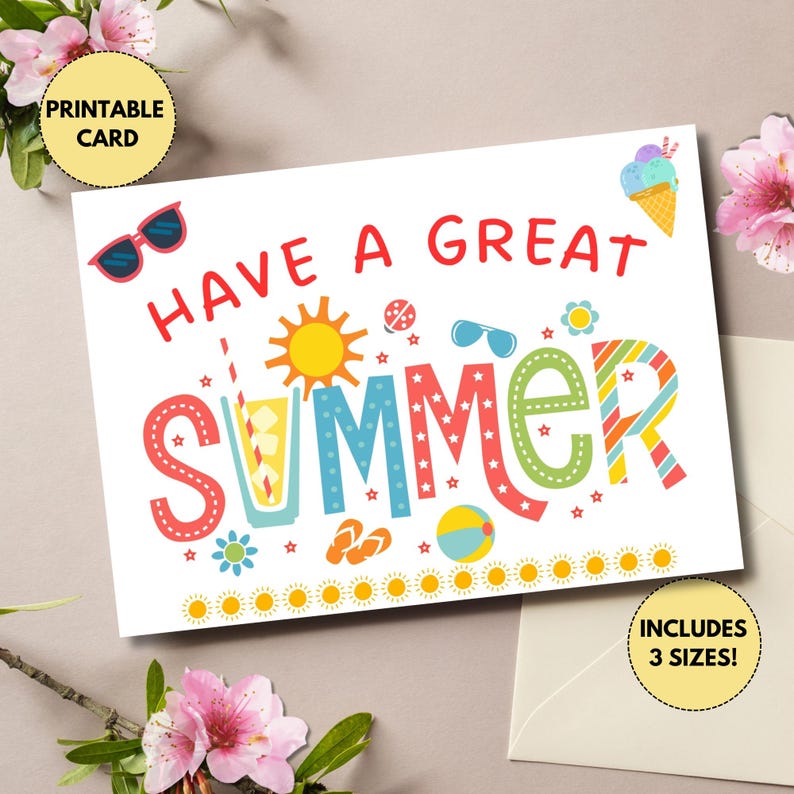Printable End of School Year Card | Have a Great Summer | for Student ...