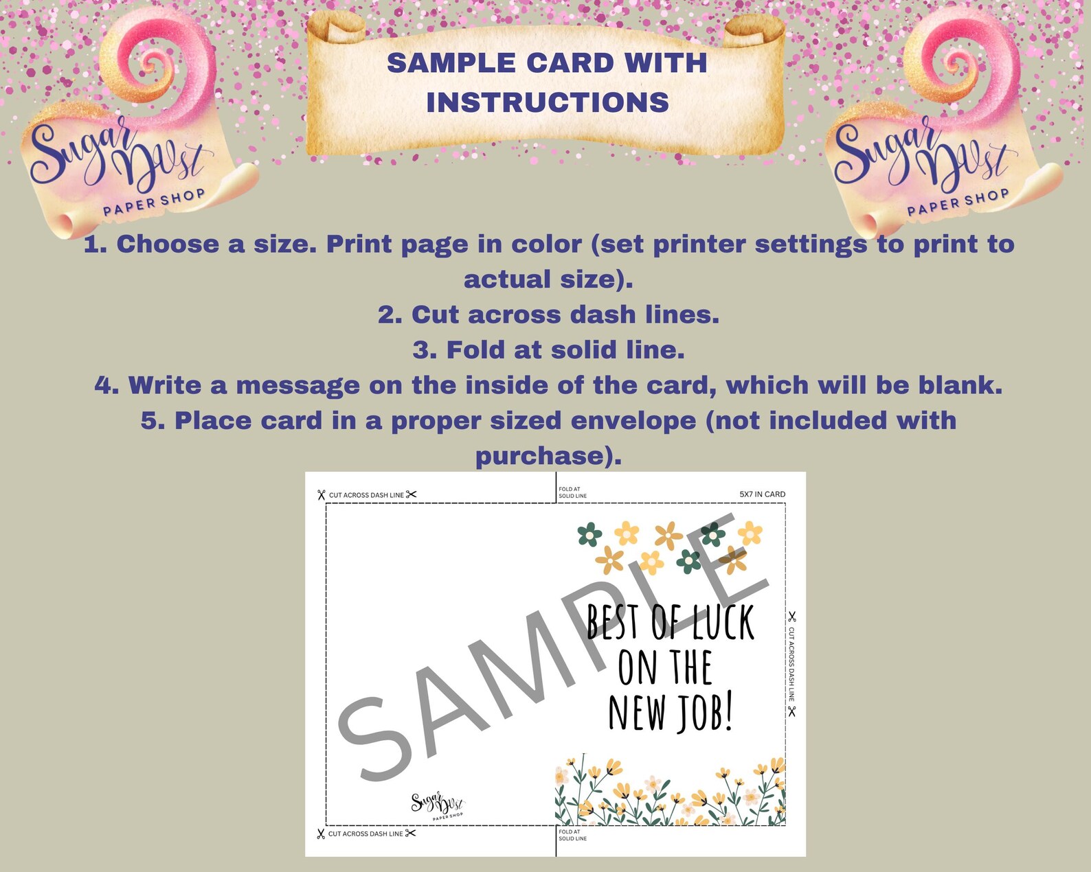 Printable New Job Card | Best of Luck | Card for Getting a Job or ...