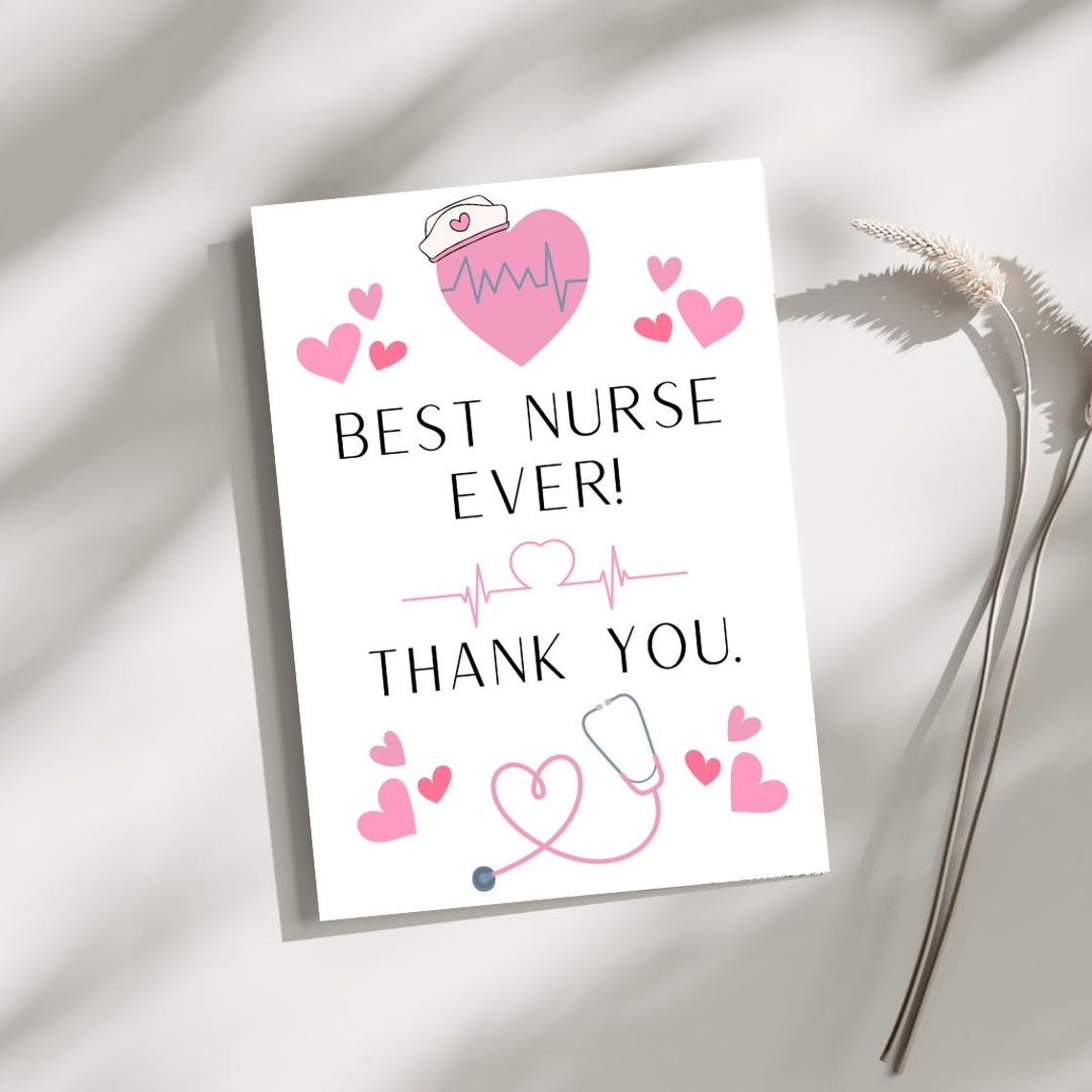 Printable Nurse Thank You Card | Nurse Appreciation Week | Best Nurse ...