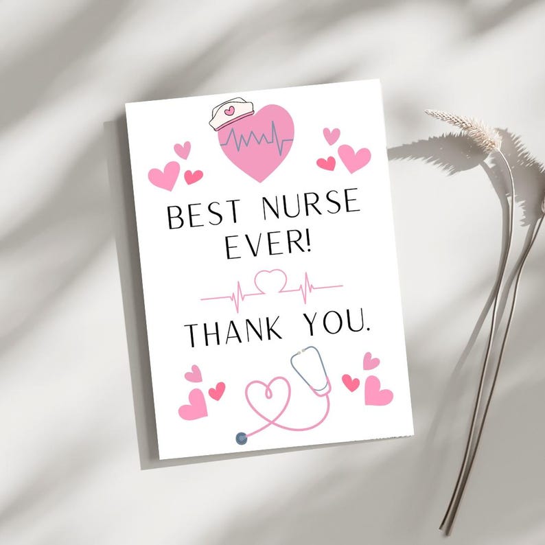 Printable Nurse Thank You Card | Nurse Appreciation Week | Best Nurse ...