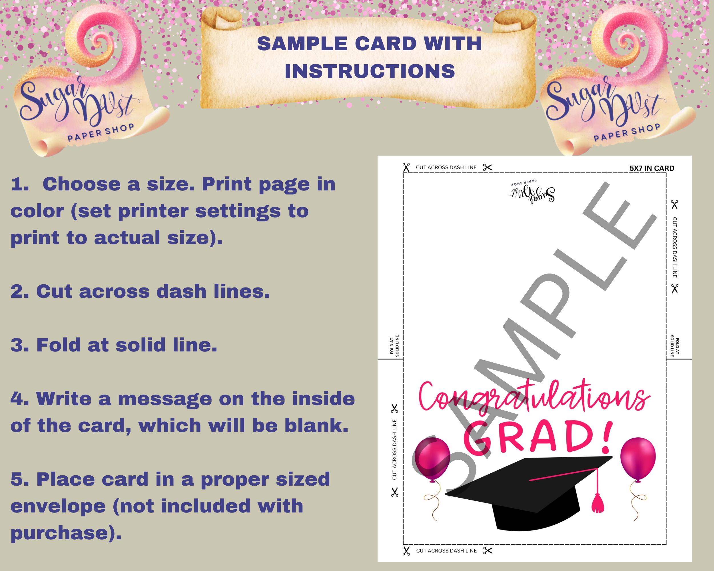 Printable Graduation Card | Congratulations Grad | High School, College ...