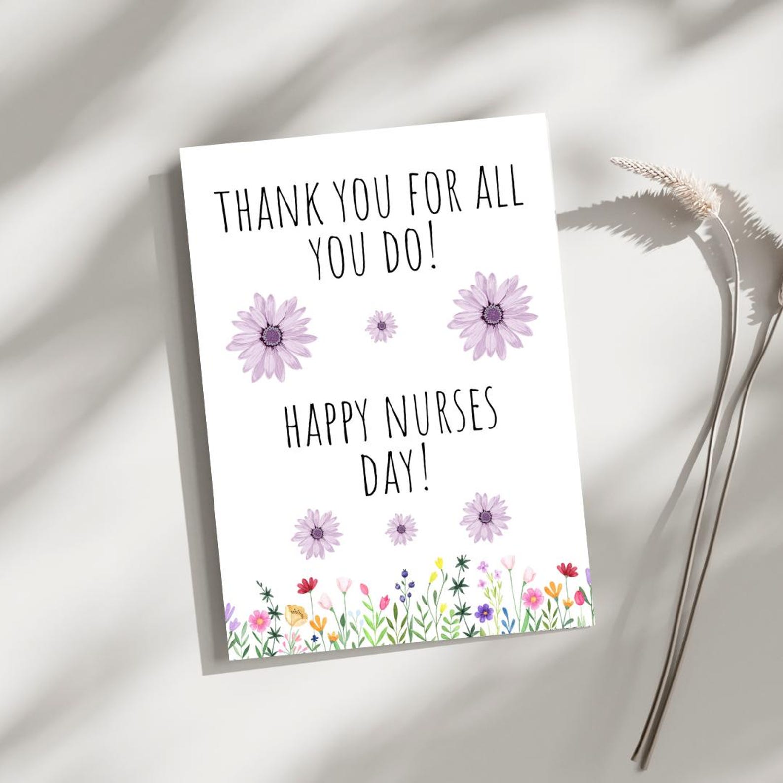 Printable Nurses Day Card | Thank You Nurse Card | Cute Thank You Card ...