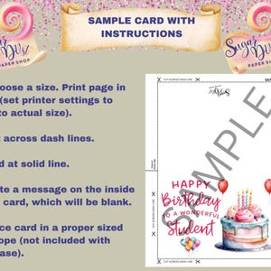 Printable Student Birthday Card | School Student Birthday Card ...