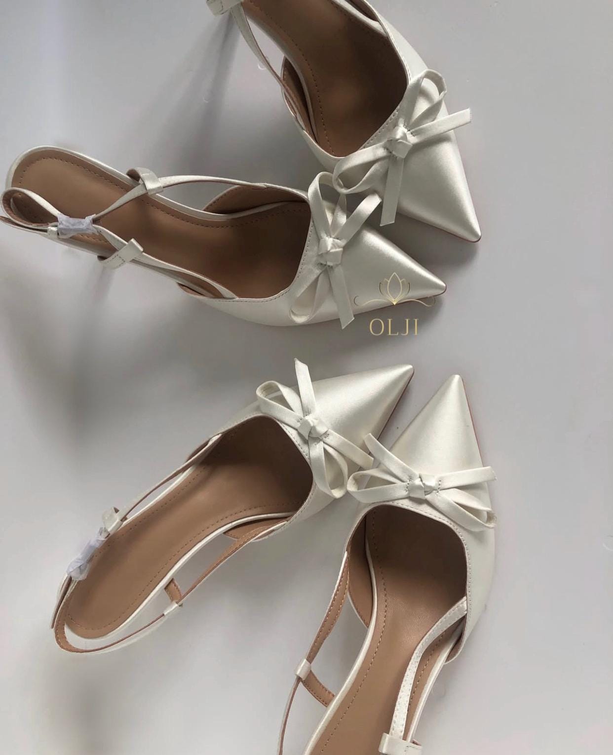Wedding Shoes With Bow, Satin White Wedding Shoes, White High Heels ...