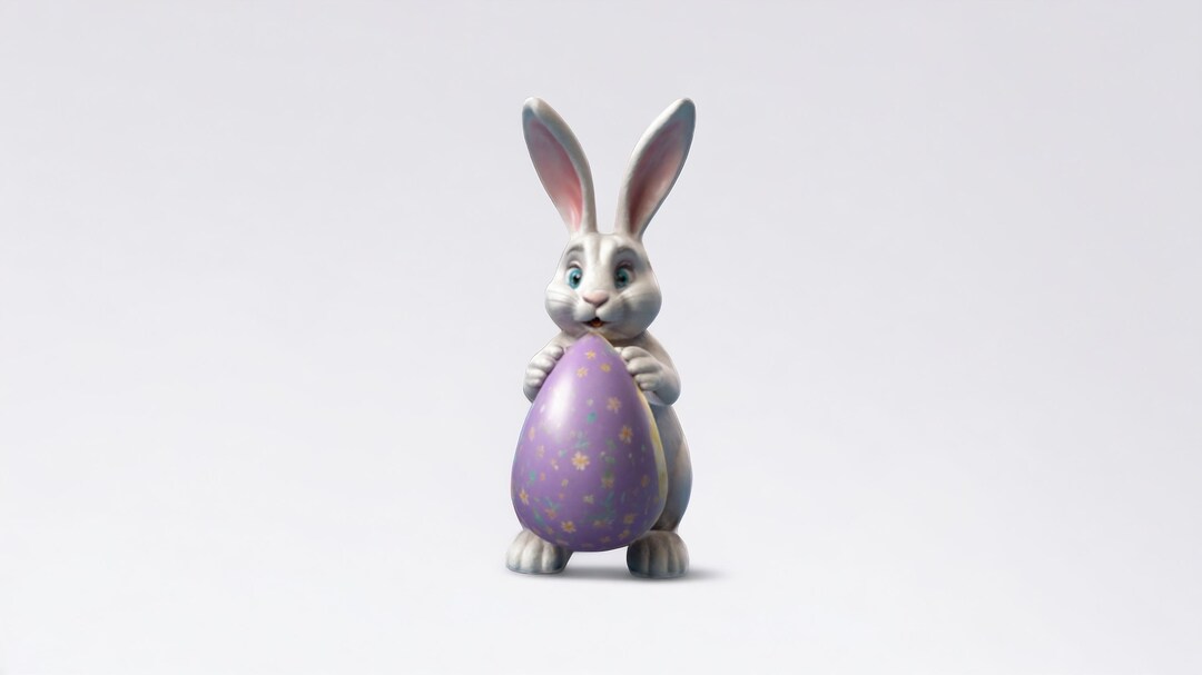 Digital Download Easter Bunny With Egg, Digital Download, Easter Bunny ...