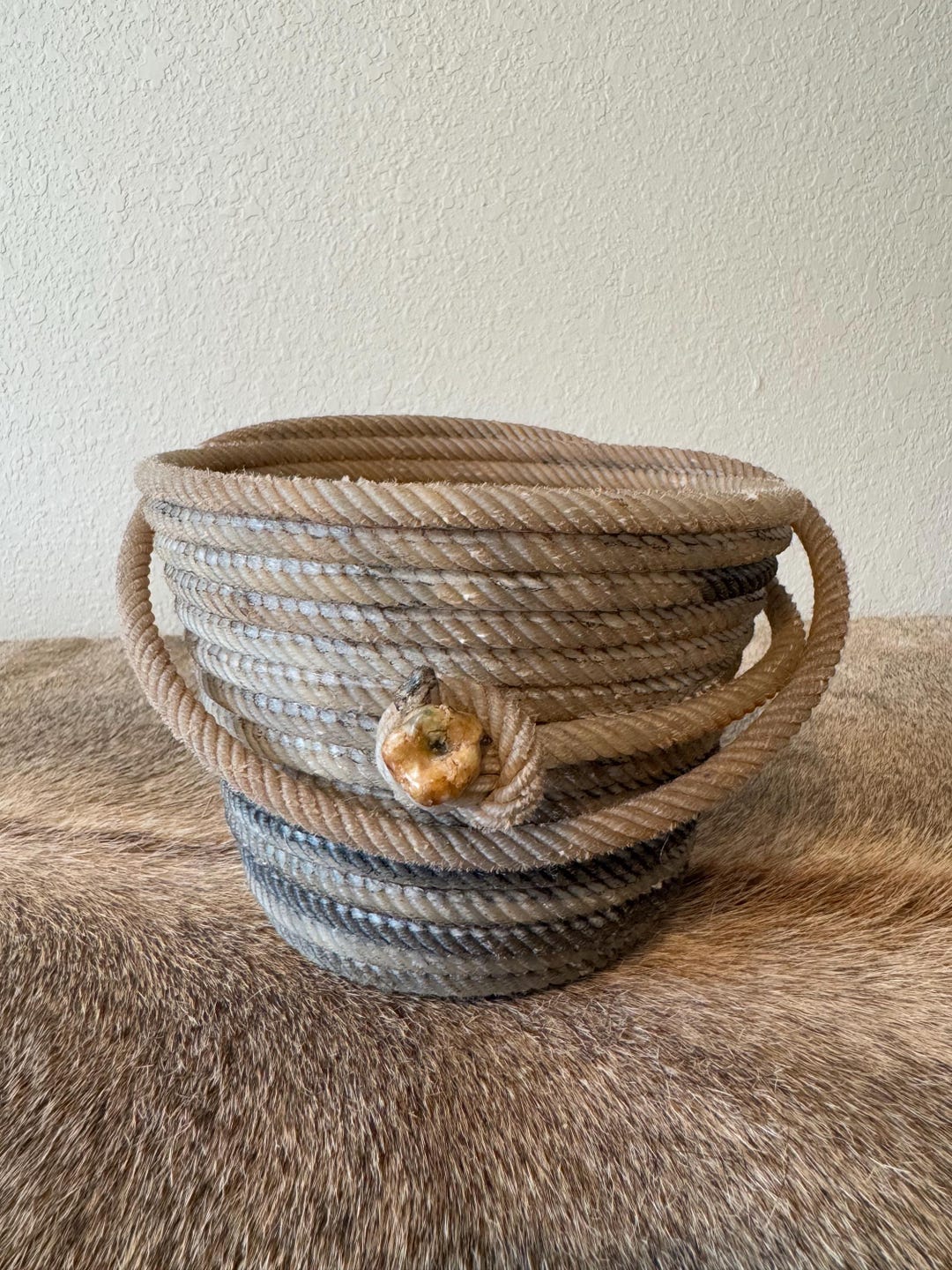 Neutral Lariat Rope Basket/bowel - Etsy