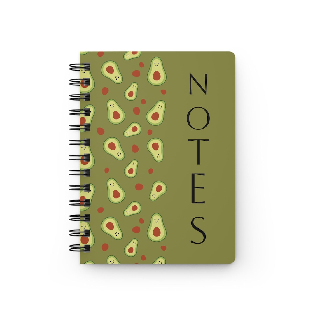 Cute Avocado Spiral Bound Journal, Fun Notebook for Students, Gifts for ...
