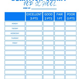 ADHD Behavior Chart for Kids | Child Discipline & Routine Management - Etsy