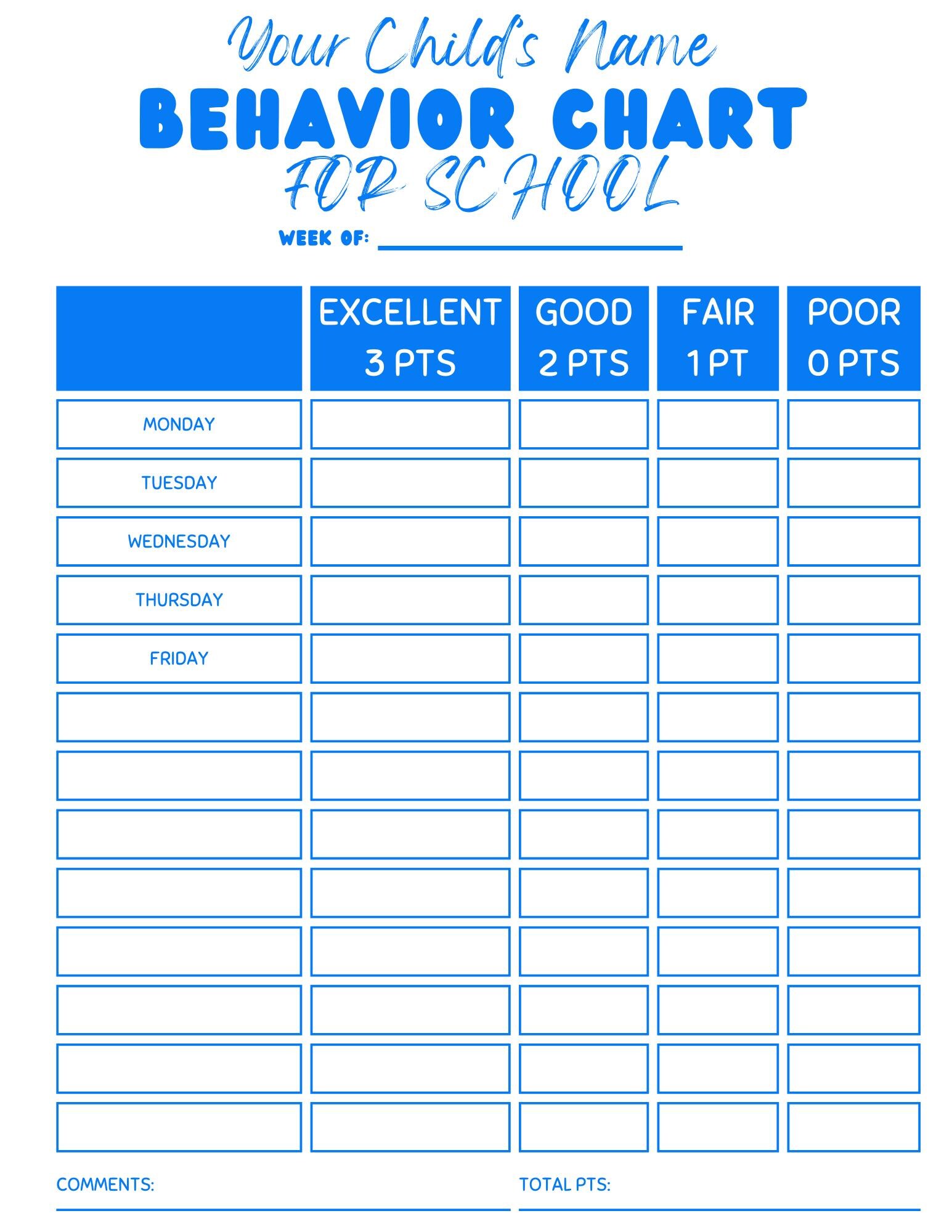 ADHD Behavior Chart for Kids | Child Discipline & Routine Management - Etsy