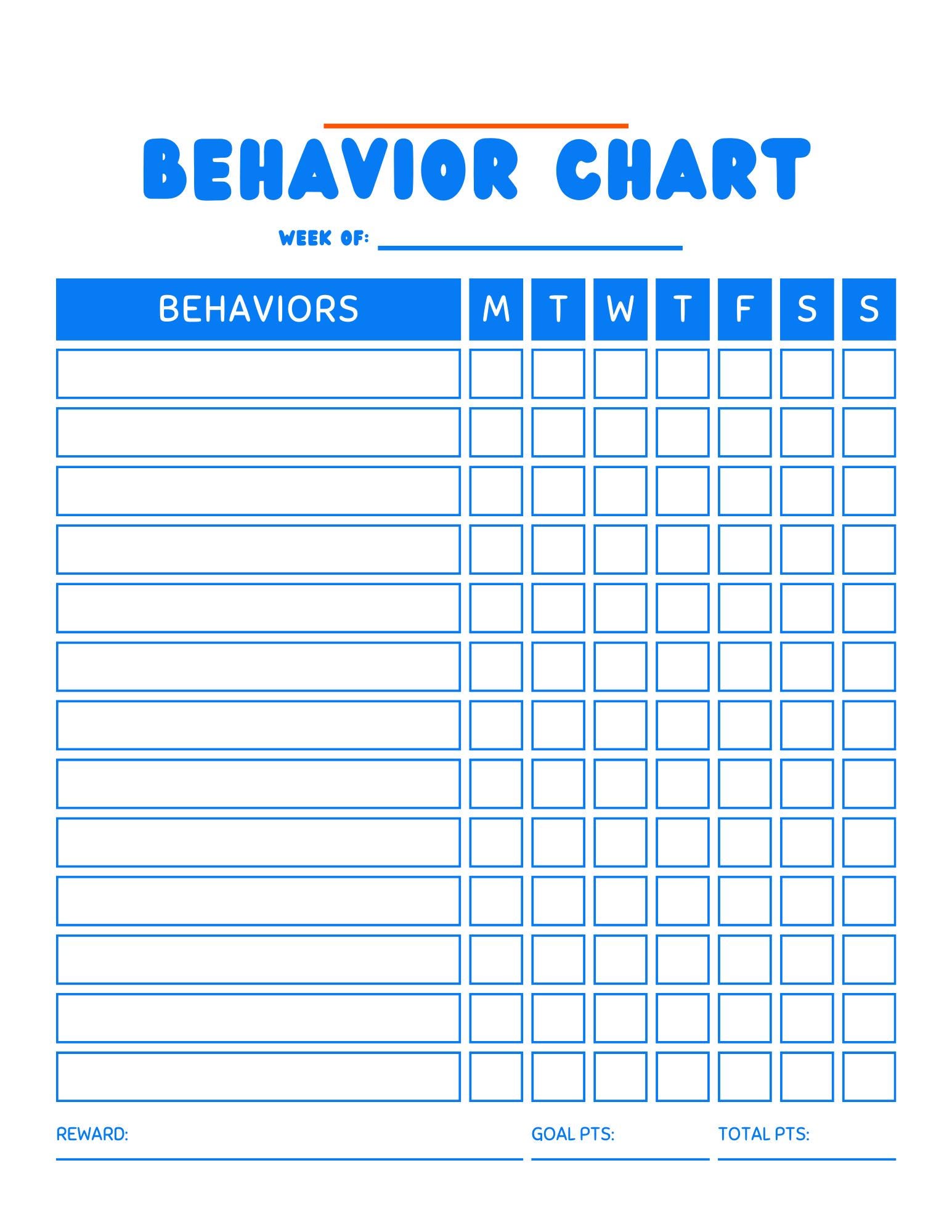 ADHD Behavior Chart for Kids Child Discipline & Routine Management - Etsy