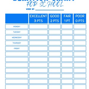 ADHD Behavior Chart for Kids | Child Discipline & Routine Management - Etsy