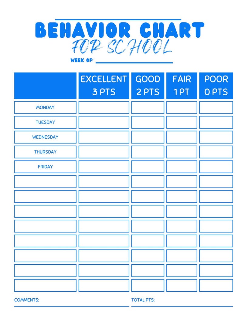 ADHD Behavior Chart for Kids Child Discipline & Routine Management - Etsy