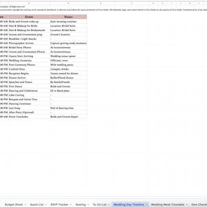 Ultimate Digital Wedding Planner | Google Sheets Template With Budget, RSVP, Timelines & Guest ...