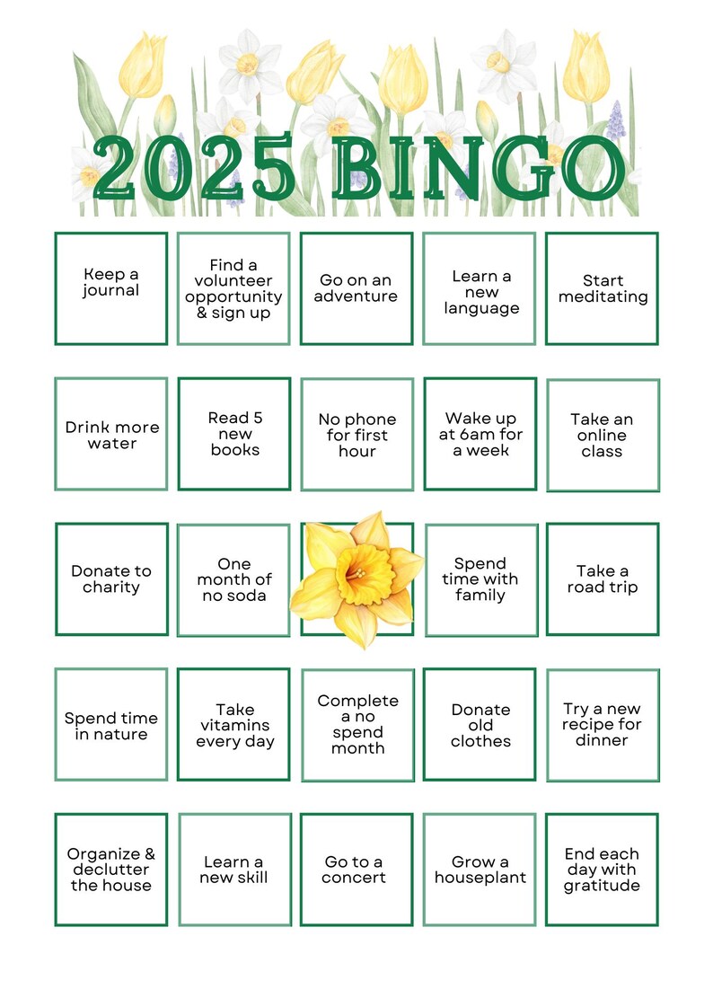 Vision Board Bingo Cards Templates for 2025 - Etsy