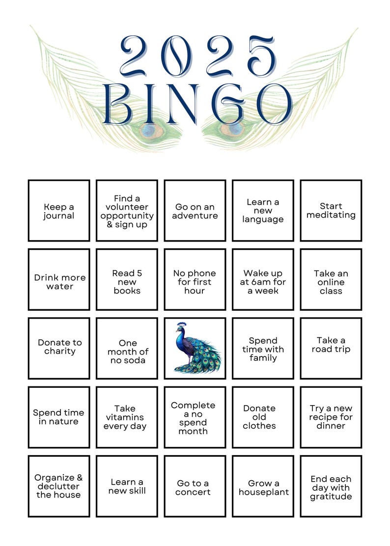 Vision Board Bingo Cards Templates for 2025 - Etsy