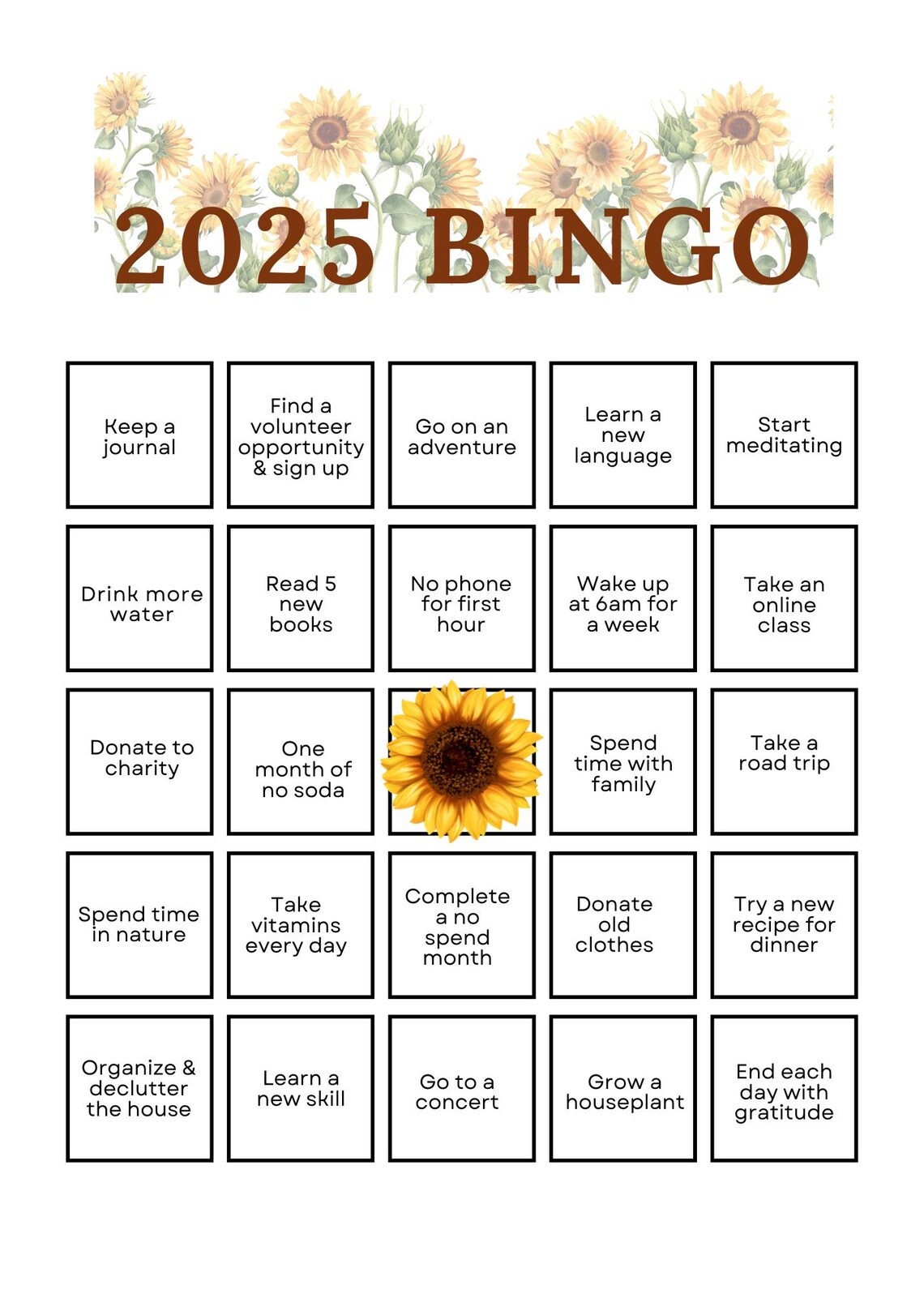 Vision Board Bingo Cards Templates for 2025 - Etsy