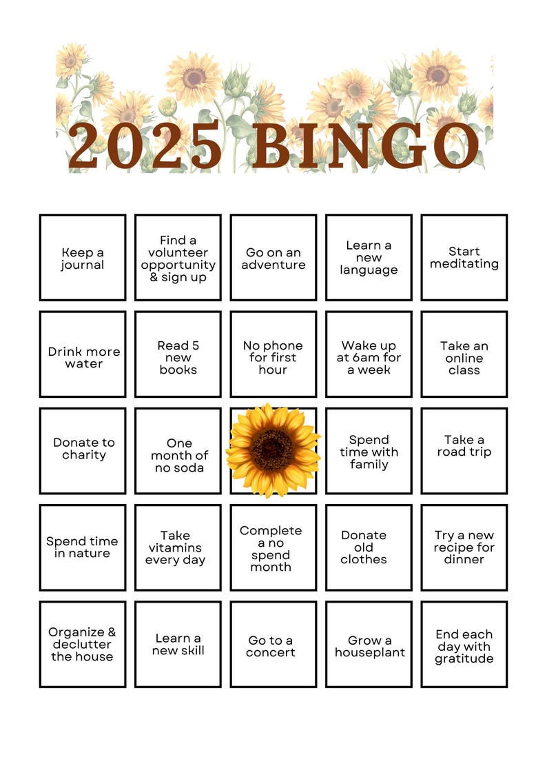 Vision Board Bingo Cards Templates for 2025 - Etsy