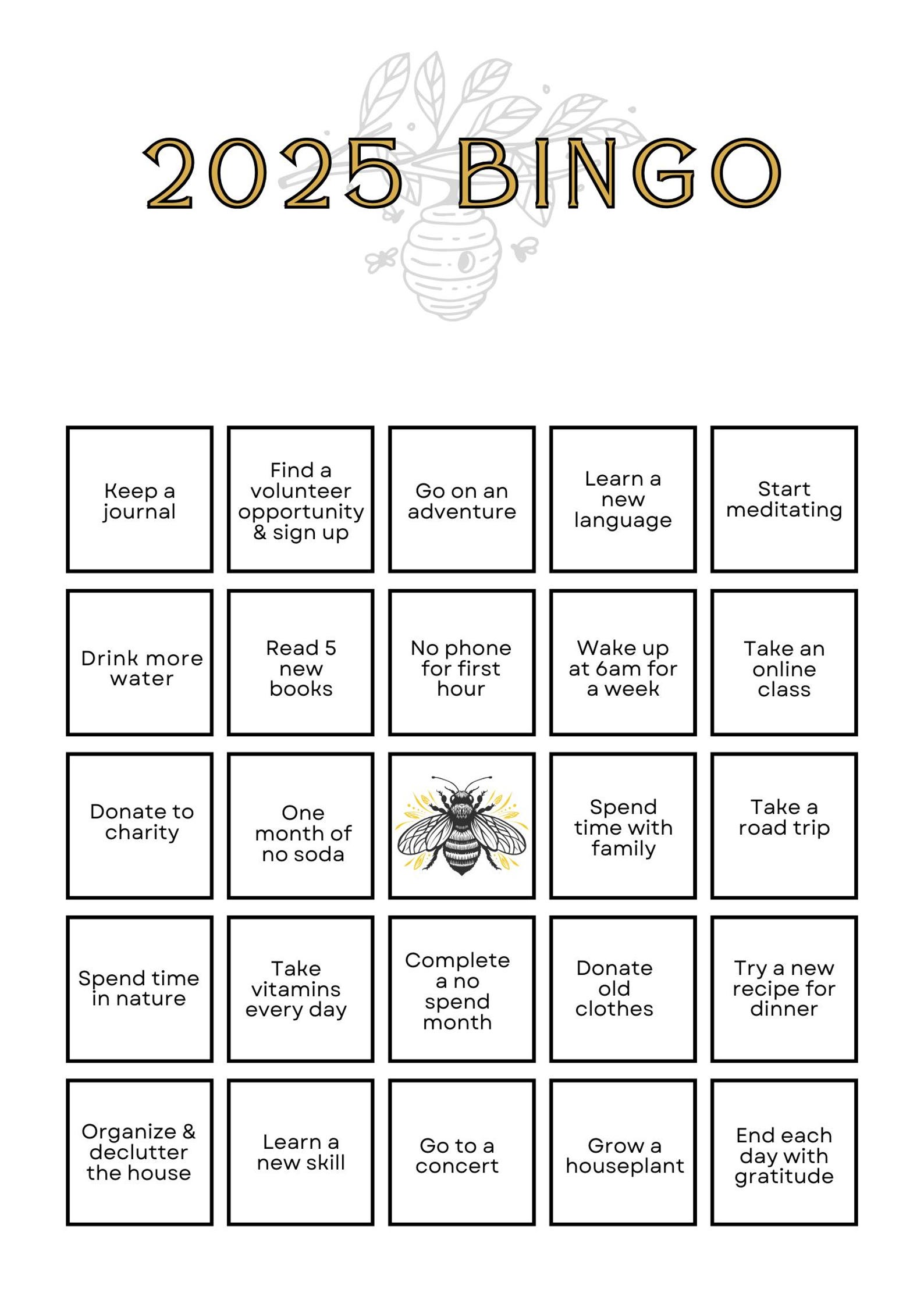 Vision Board Bingo Cards Templates for 2025 - Etsy