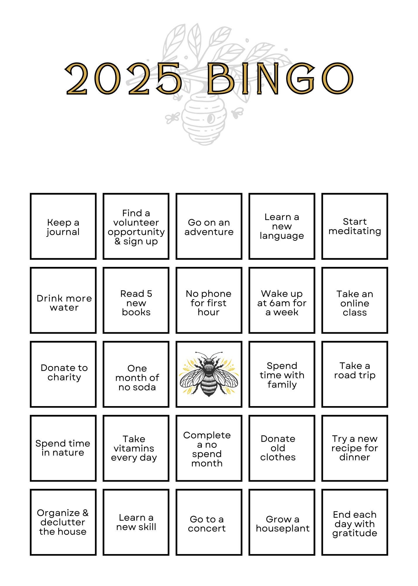 Vision Board Bingo Cards Templates for 2025 - Etsy