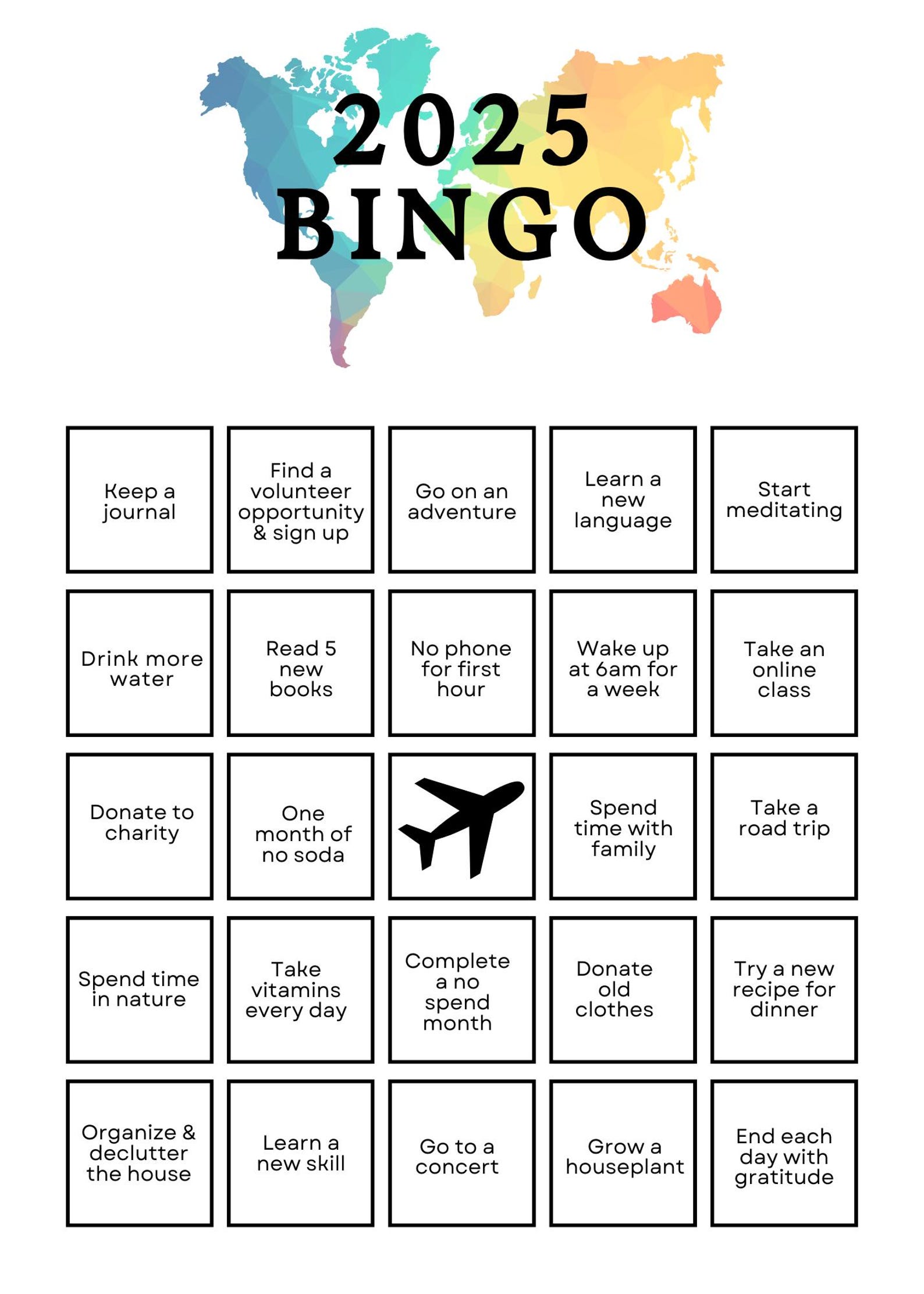 Vision Board Bingo Cards Templates for 2025 - Etsy