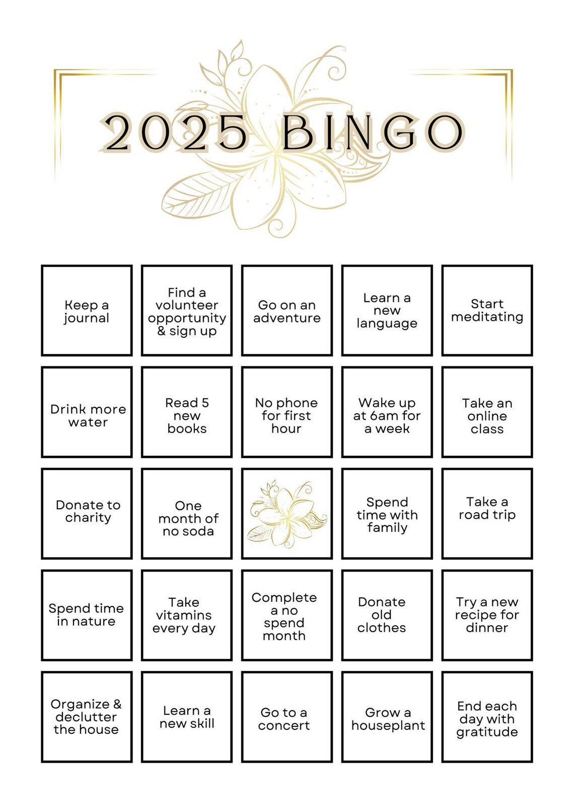 Vision Board Bingo Cards Templates for 2025 - Etsy