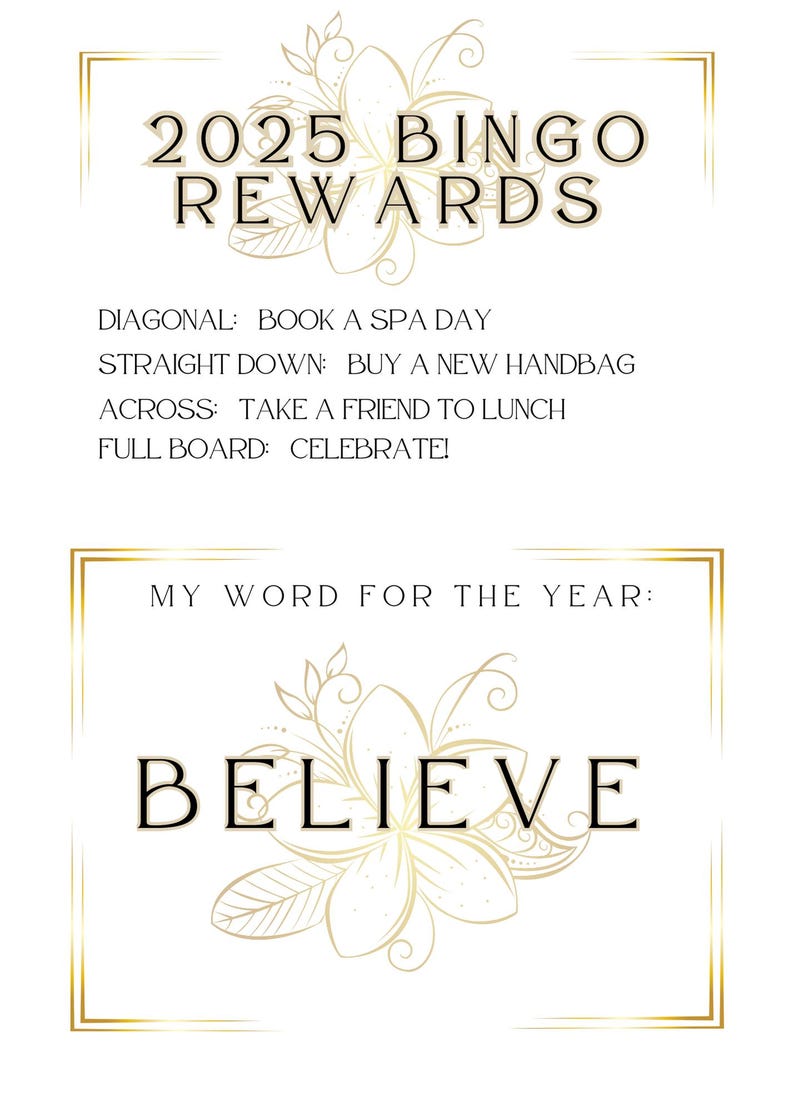 Vision Board Bingo Cards Templates for 2025 - Etsy