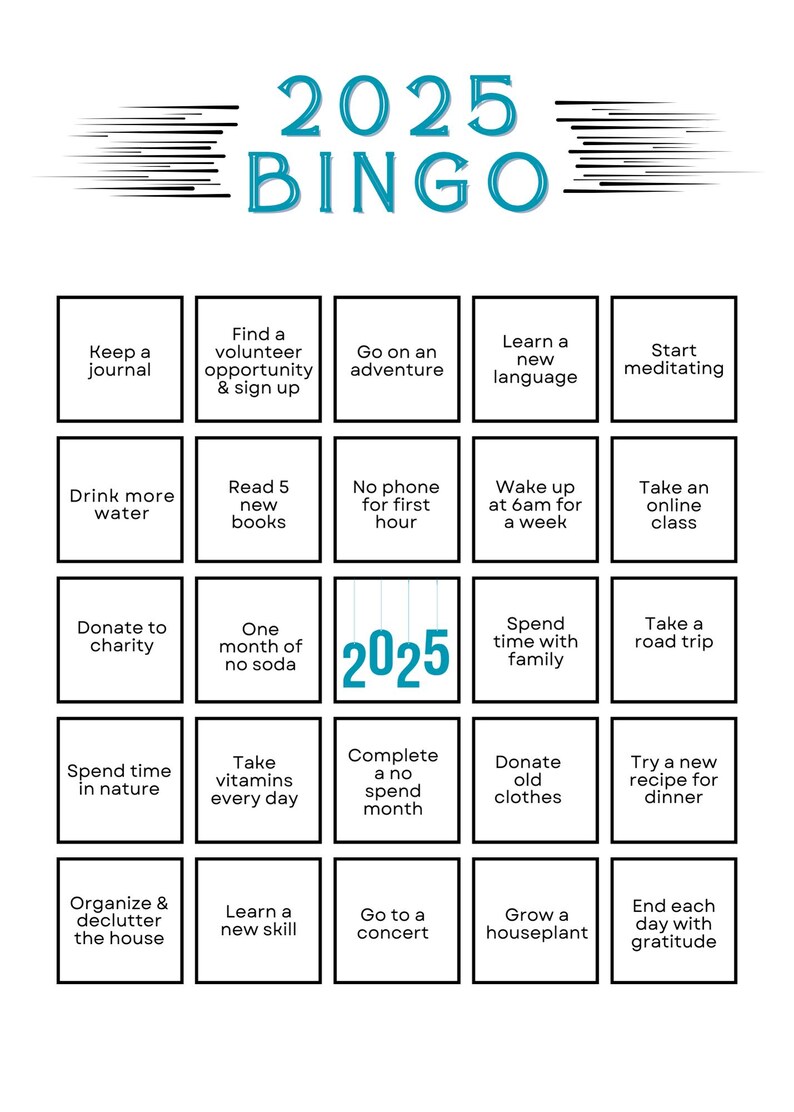 Vision Board Bingo Cards Templates for 2025 - Etsy