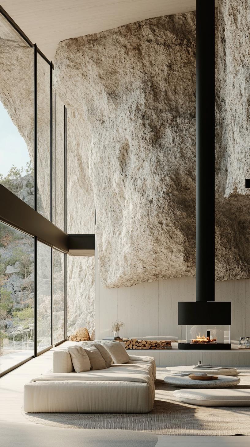 Airy House in the Rock – Surreal Digital Artwork of a Cliffside ...