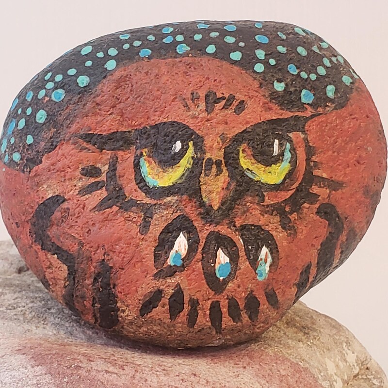 Painted Owl Rocks - Etsy