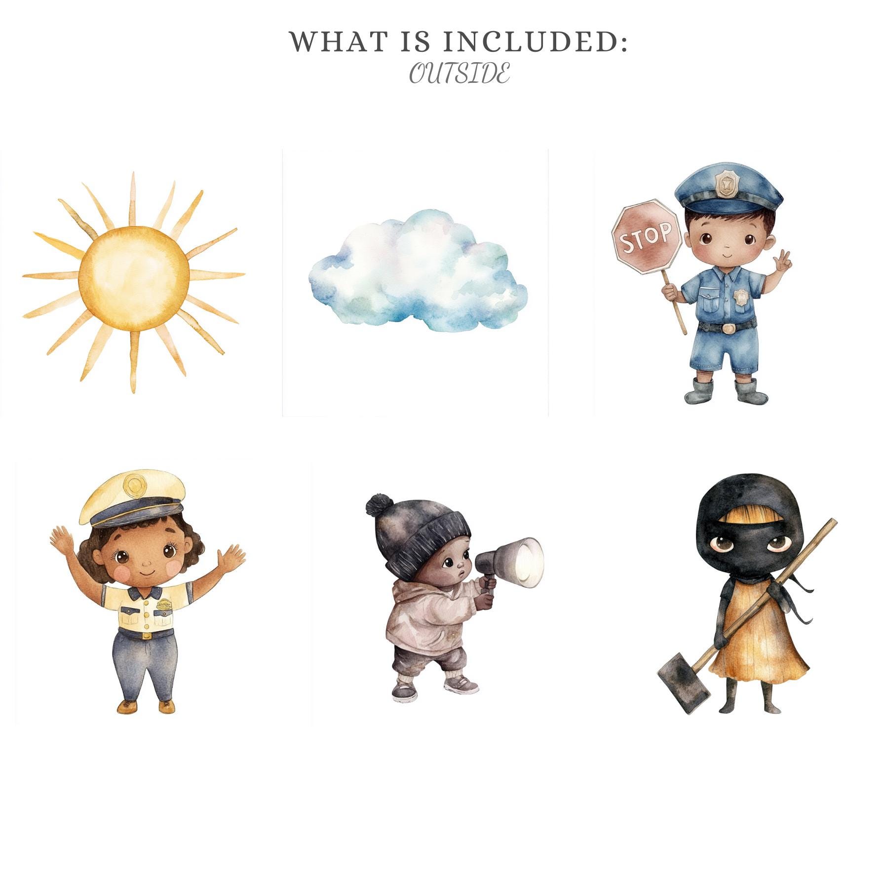 Cute Police Officer Watercolor Clipart Bundle | Adorable Police ...
