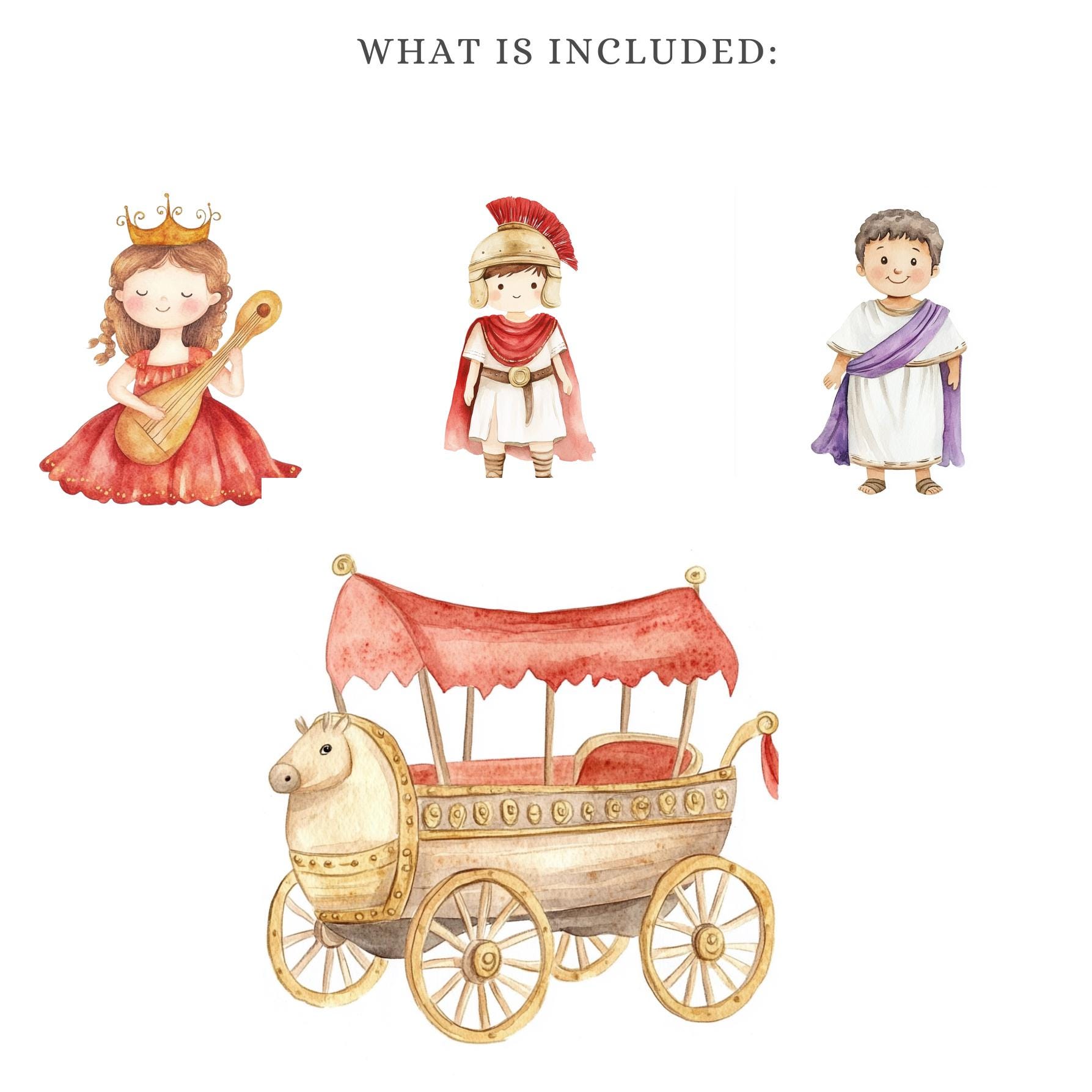 Roman Empire Watercolor Clipart | Ancient Rome PNG, Historical Graphics ...