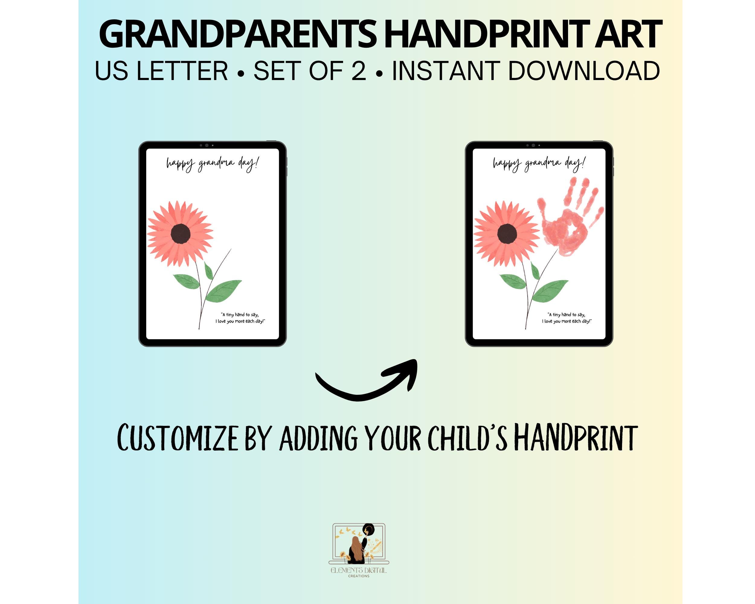 Grandparents Day Handprint Art, Grandfathers Handprint Art, Grandma ...
