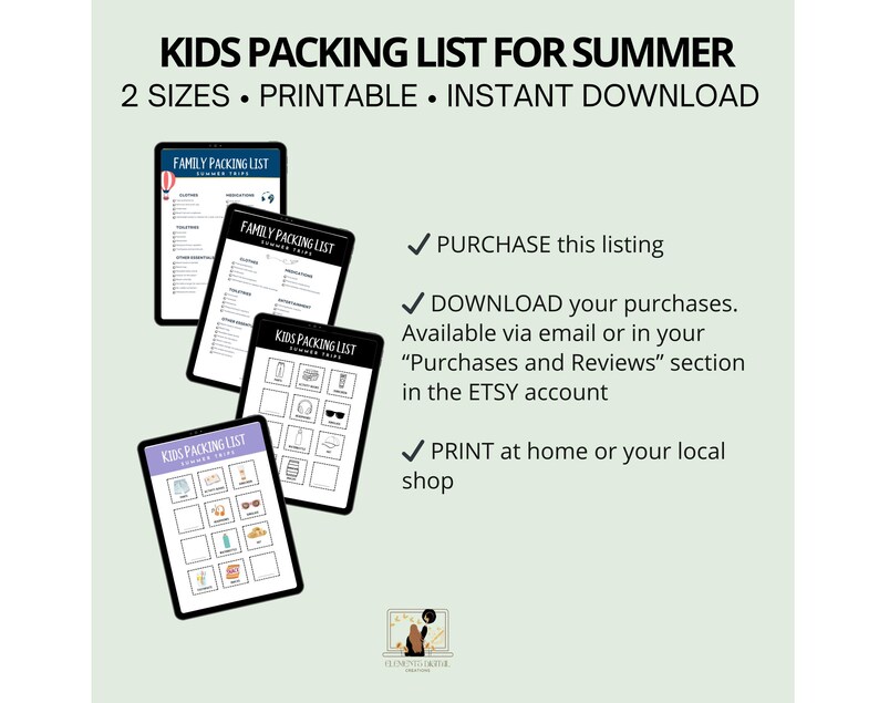 Printable Summer Packing List for Kids and Family, Kids Packing List ...