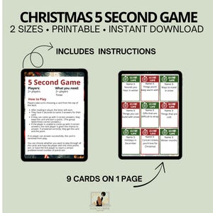 Christmas 5 Second Game Printable: Holiday Family Party (PDF Download ...