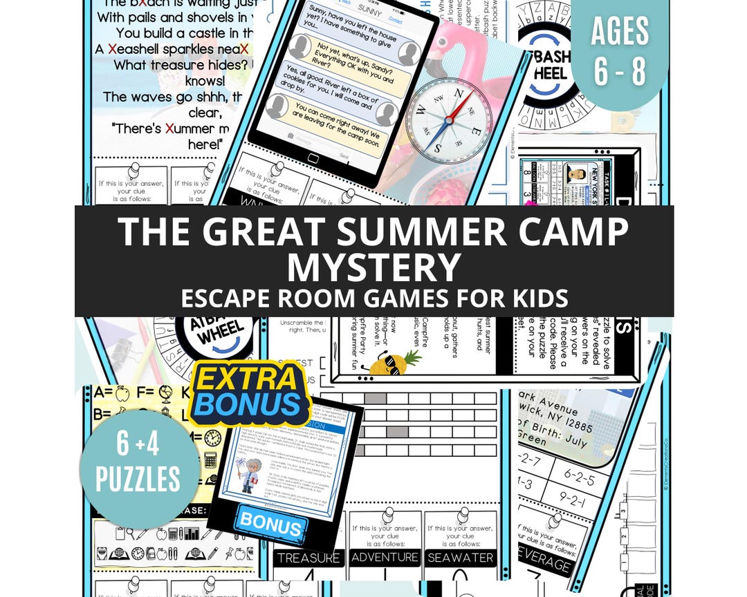 The Great Summer Camp Mystery, Printable Escape Room for Kids, Summer ...