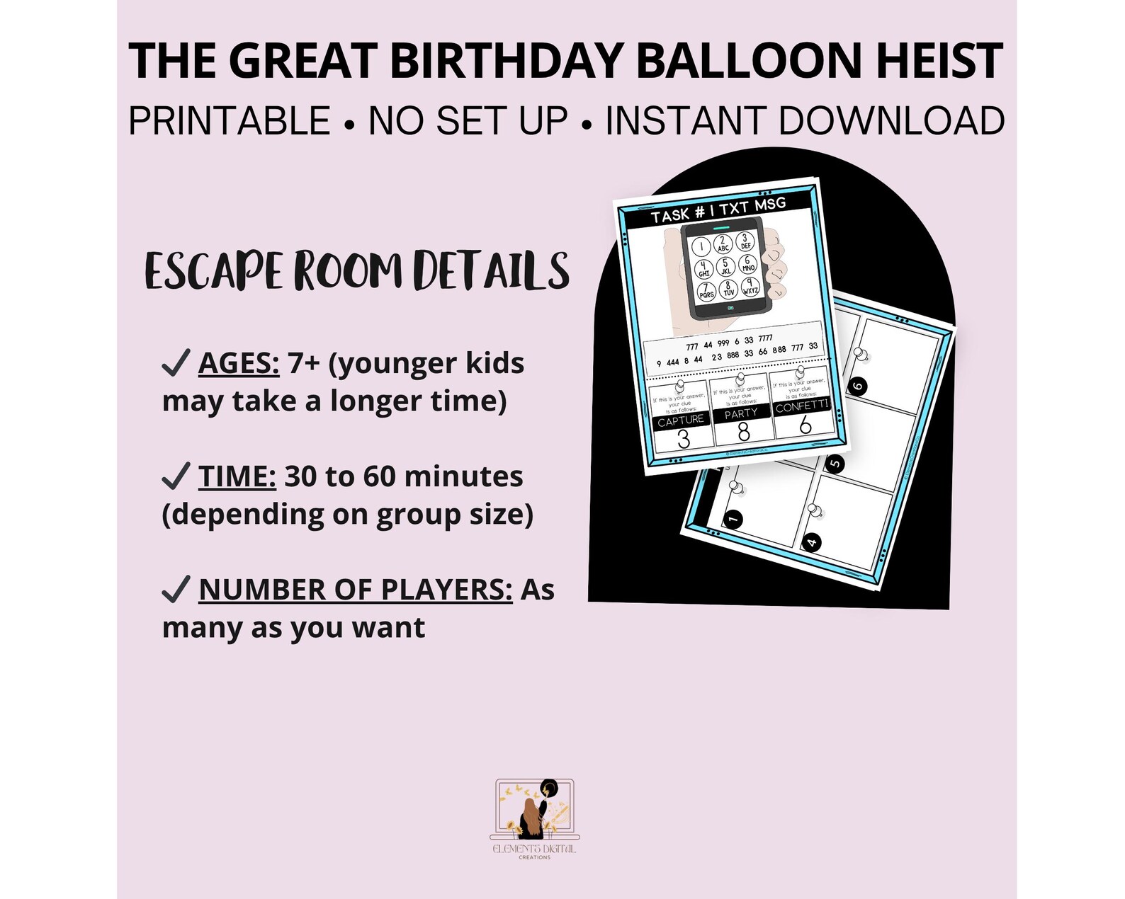Birthday Escape Room Game: Printable Puzzle Adventure (ages 7-12) (PDF ...