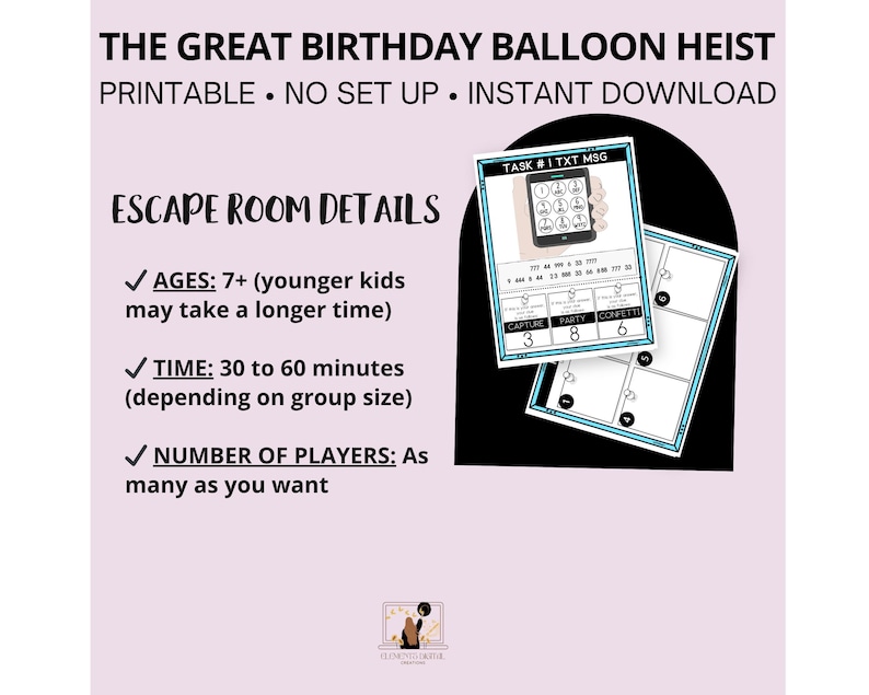 Birthday Escape Room Game: Printable Puzzle Adventure (ages 7-12) (PDF ...