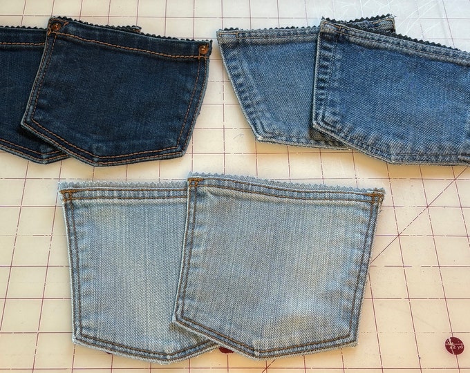 3 Sets Blue Jean Back Pockets/denim Table Setting/denim Pockets/jean ...