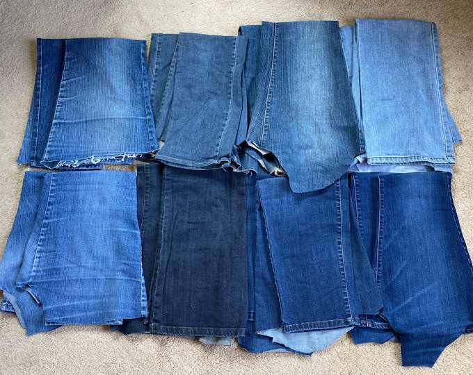 8 Pairs Blue Jean Pant Legs/denim Pant Legs With Seams and Hems/denim ...