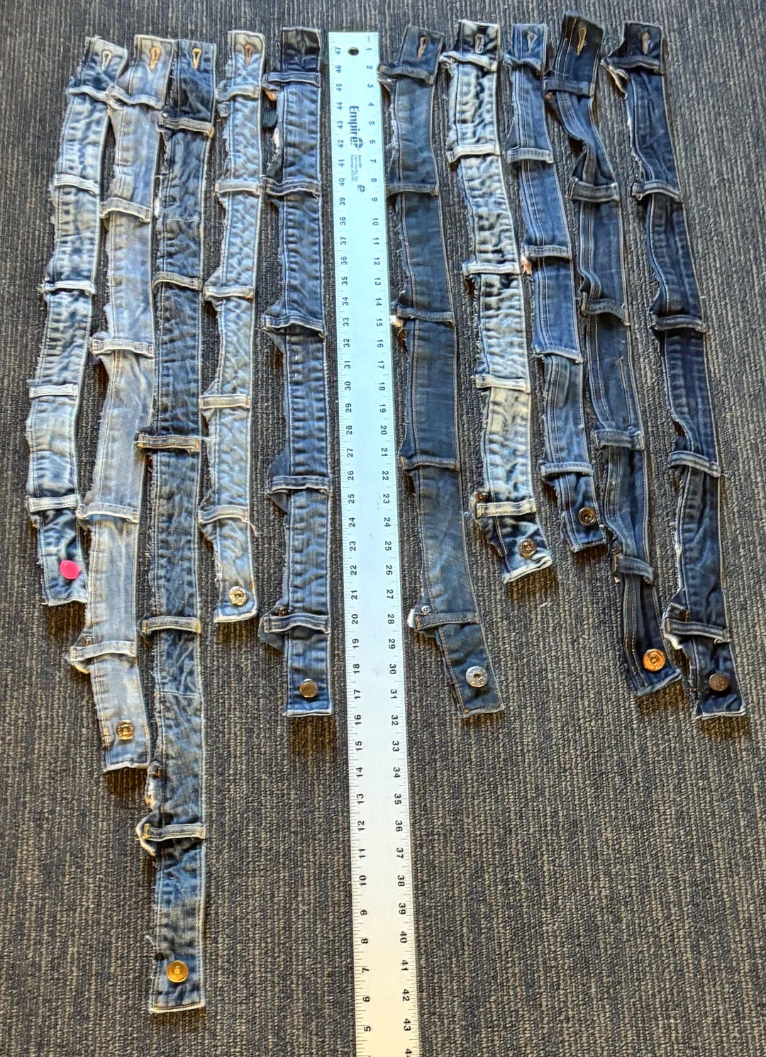 10 Blue Jean Waistbands/denim Logo Waistbands/denim Scraps/jean Pieces ...